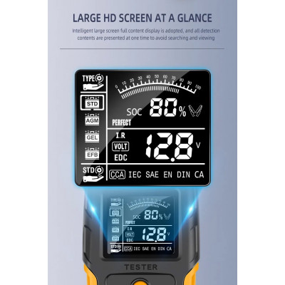 Тестер аккумуляторных батарей Foxsur FBT-200 12 В/24 В 3-200 А/час ...